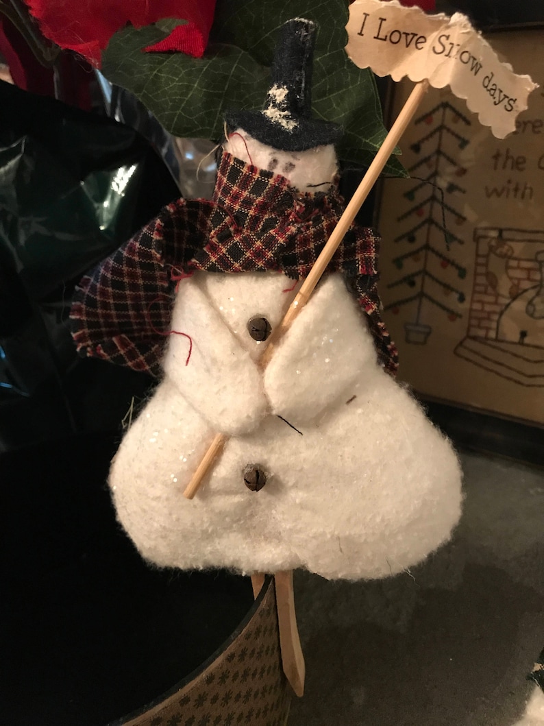 Primitive Snowmen Clothespin Ornaments Handmade Snowmen | Etsy