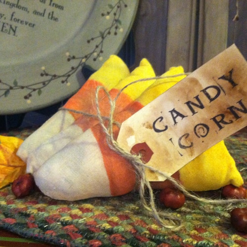 Halloween Candy Corn Mouse House Handmade Burlap Primitive - Etsy