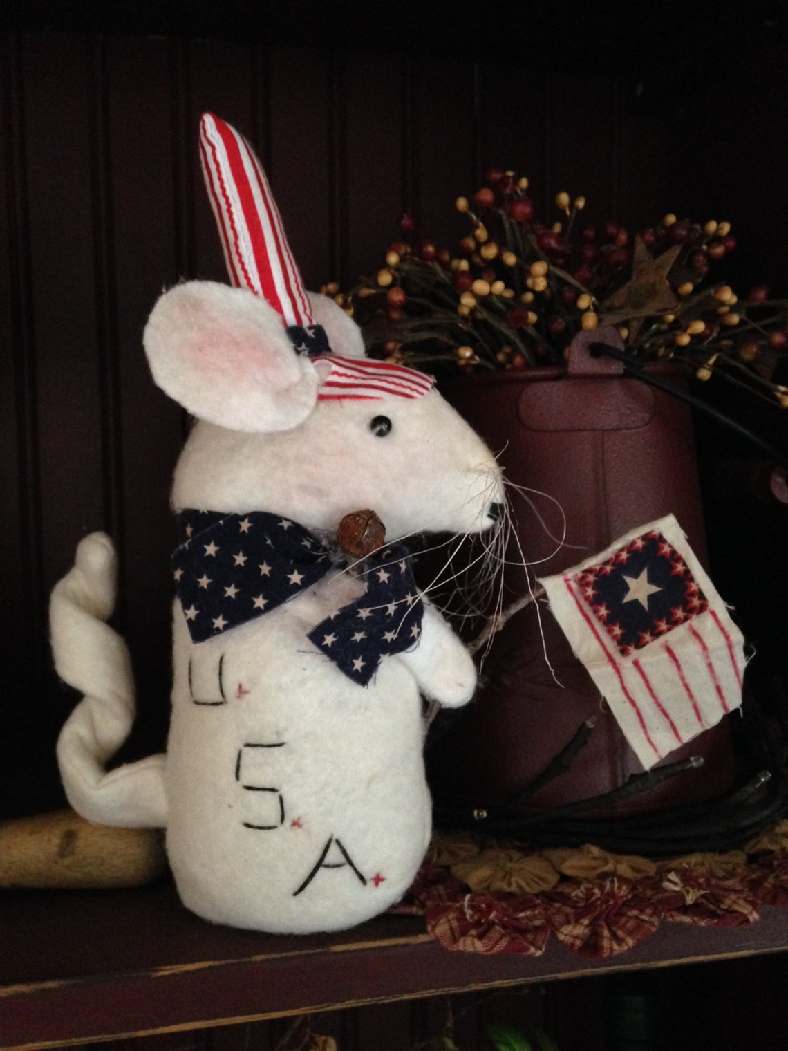 Primitive Americana Sammy the Patriotic Mouse, USA - Etsy
