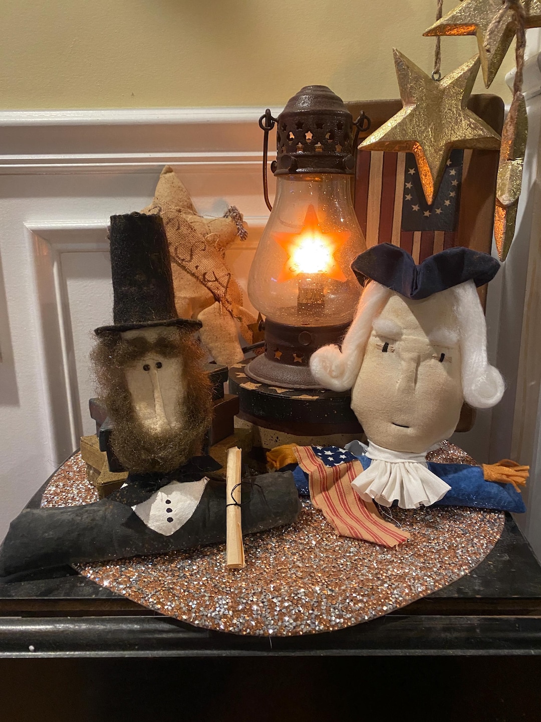 Americana George Washington and Abraham Lincoln Bust Figures, Primitive ...