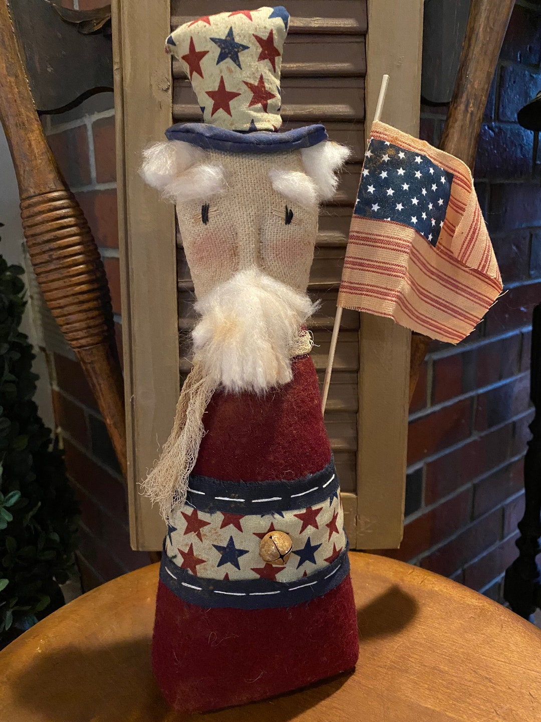 Uncle Sam Primitive Figure, Primitive Uncle Sam Doll, Handmade Uncle ...