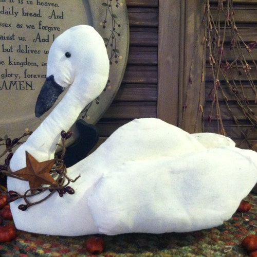 Primitive Country Long Neck Swan | Etsy