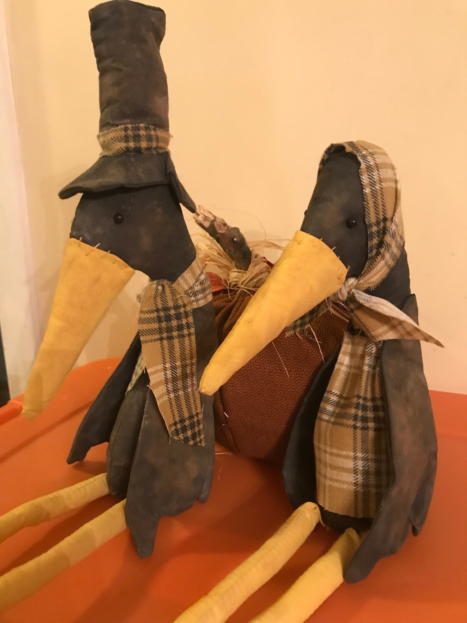 Large Primitive Thanksgiving Crow Dolls Couple of Individual | Etsy