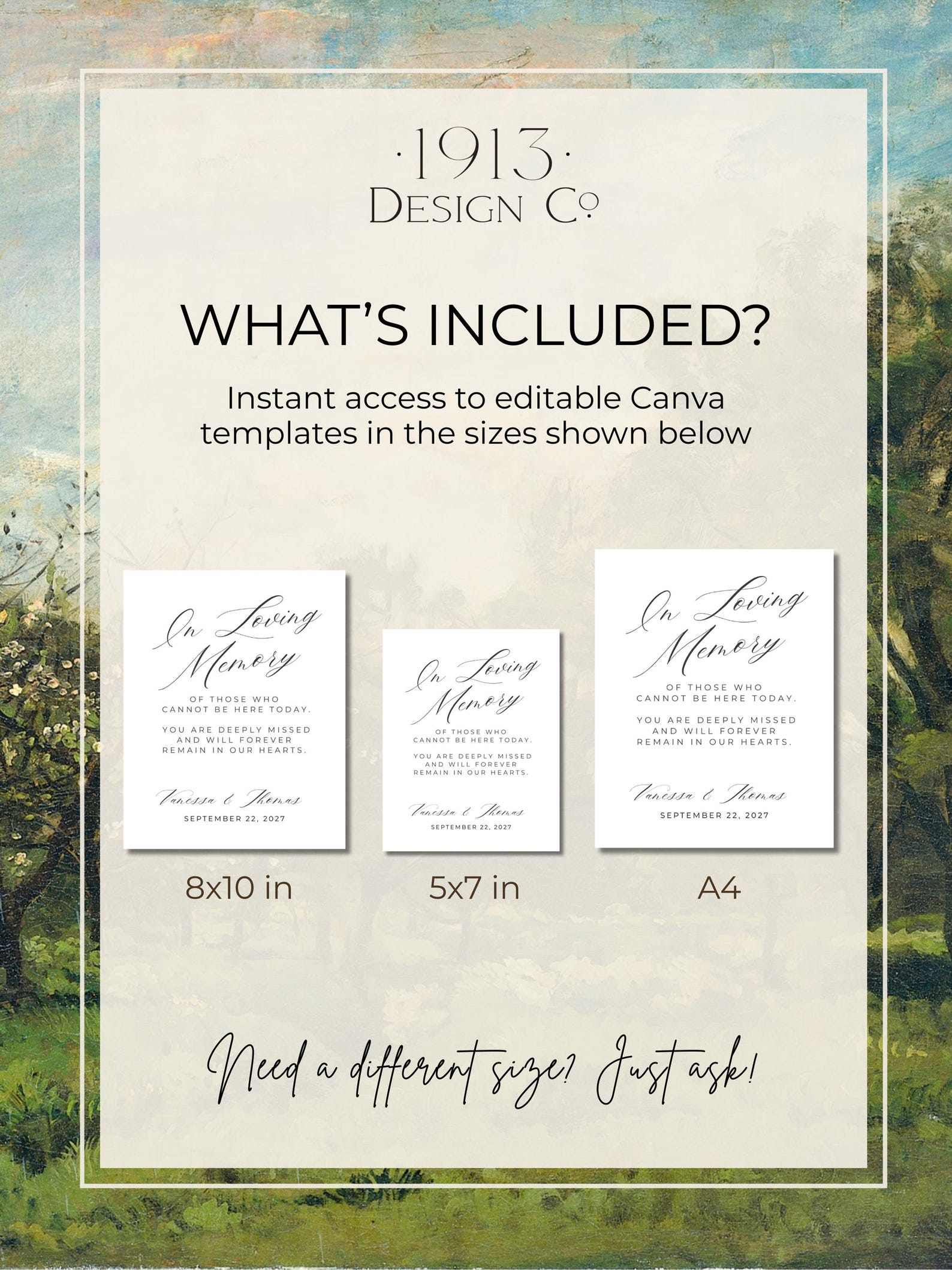 In Loving Memory Sign, Printable Wedding Memorial Table Sign ...