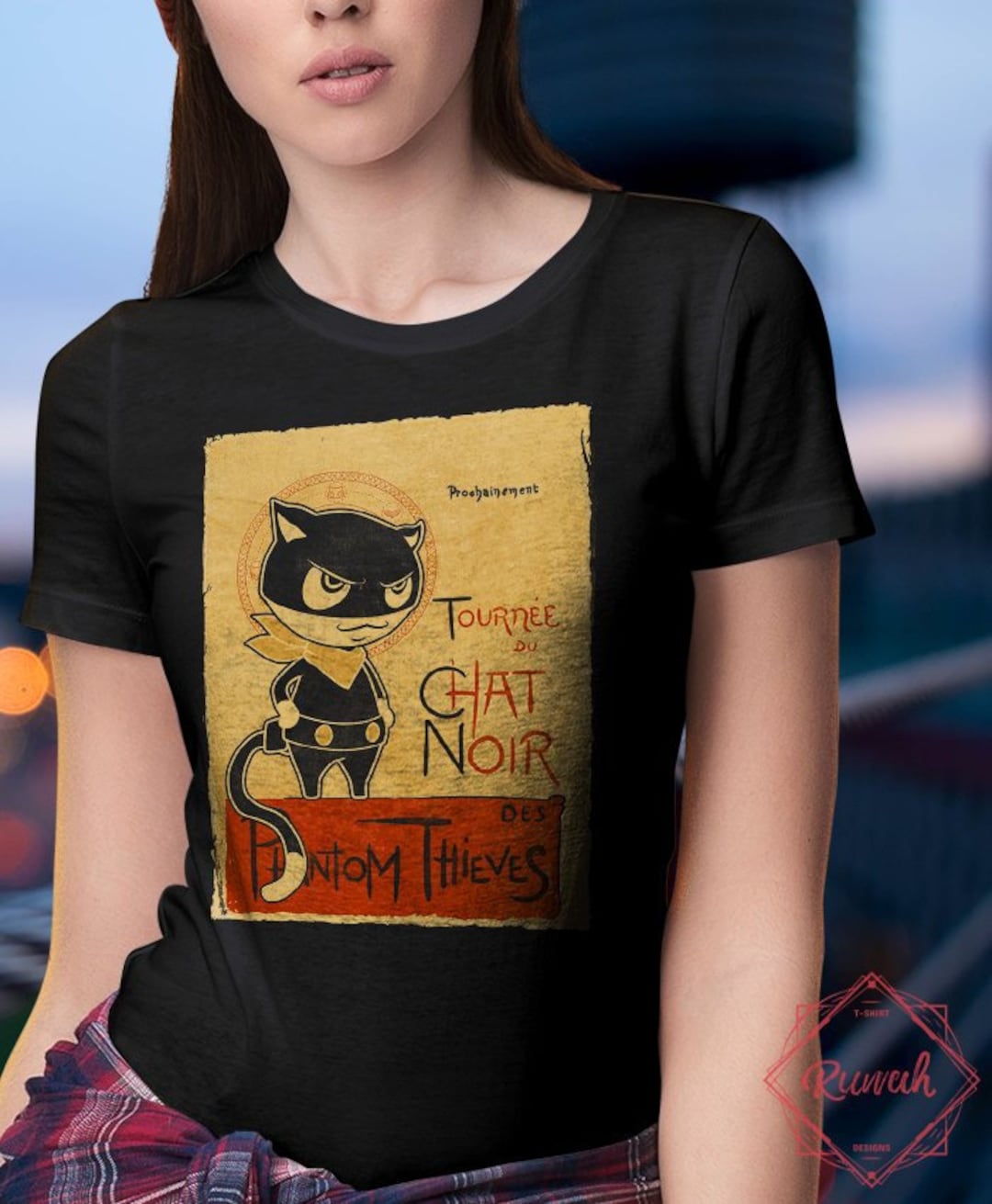 Womens Slim Fit: Black Cat Morgana / Phantom Thieves T-shirt - Etsy