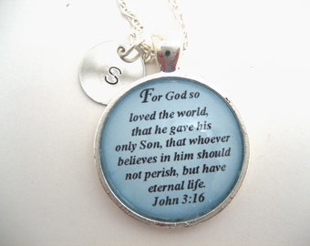 John 3 16 Necklace - Etsy