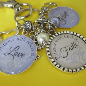 Love Hope Faith Purse Charm Key Chain Patience With Others | Etsy