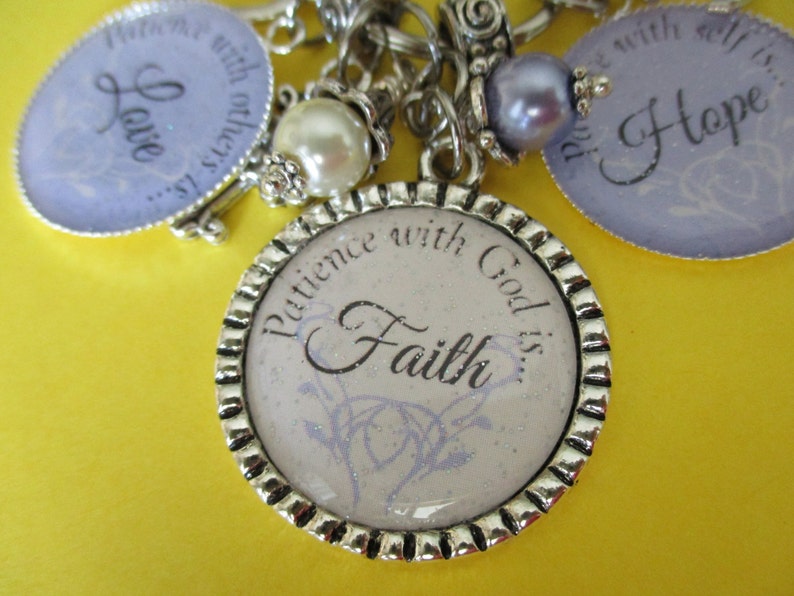 Love Hope Faith Purse Charm Key Chain Patience With Others | Etsy