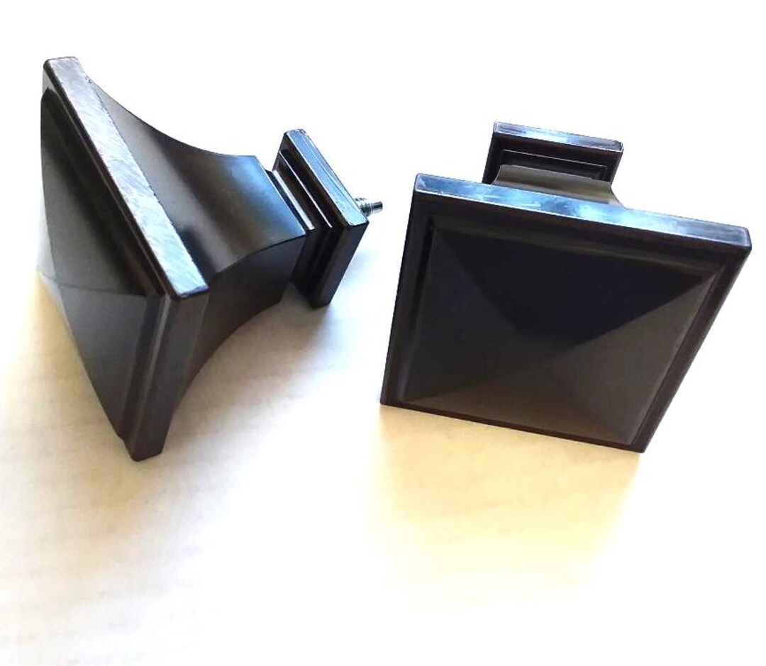 Set of 2 Large Square Metal Finials Restoration Hardware? Dark Brown W ...