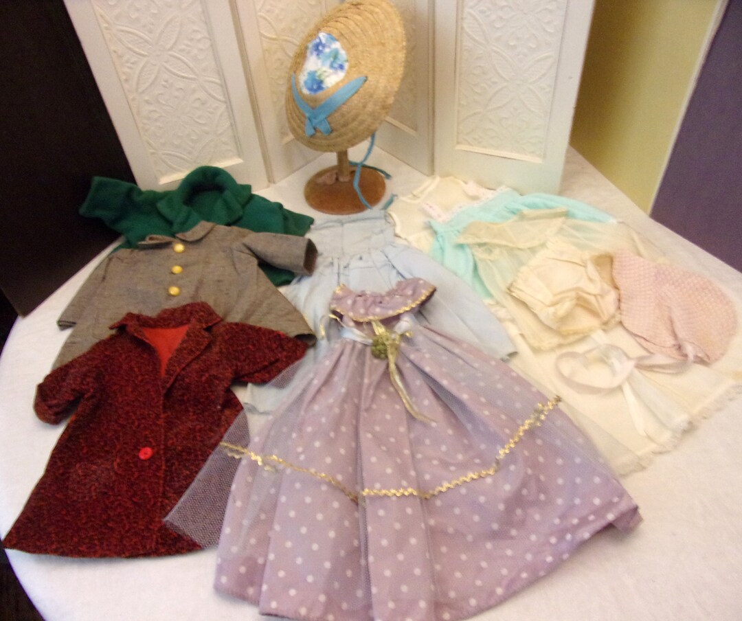 Vintage MCM Doll Clothes Bundle Lot Dresses, Coats, Hats for Ideal ...