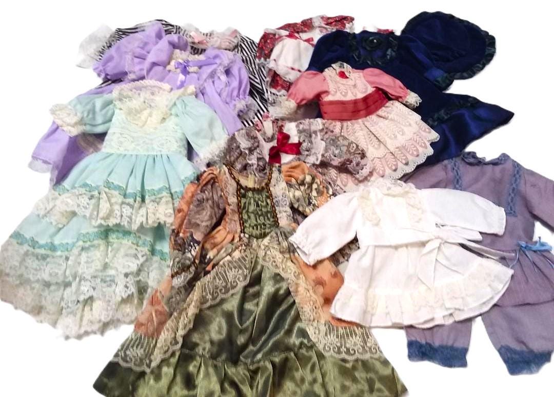 Vintage Doll Dress Bundle Lot of 10 Dresses for Med-lg Dolls 14"-22 ...