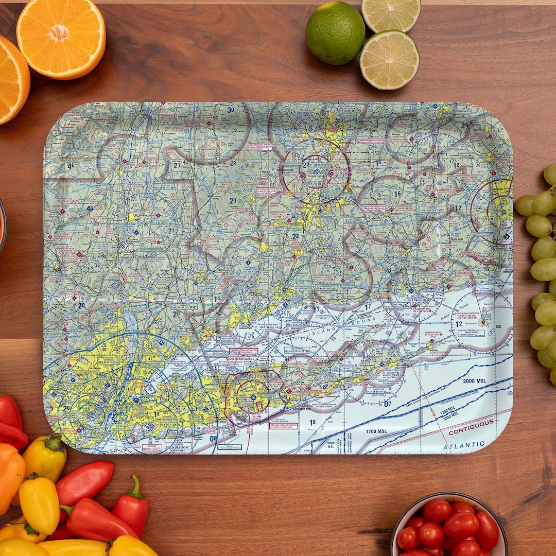 New York to Providence Aviation Map Serving Tray – FAA Sectional (16.5 ...