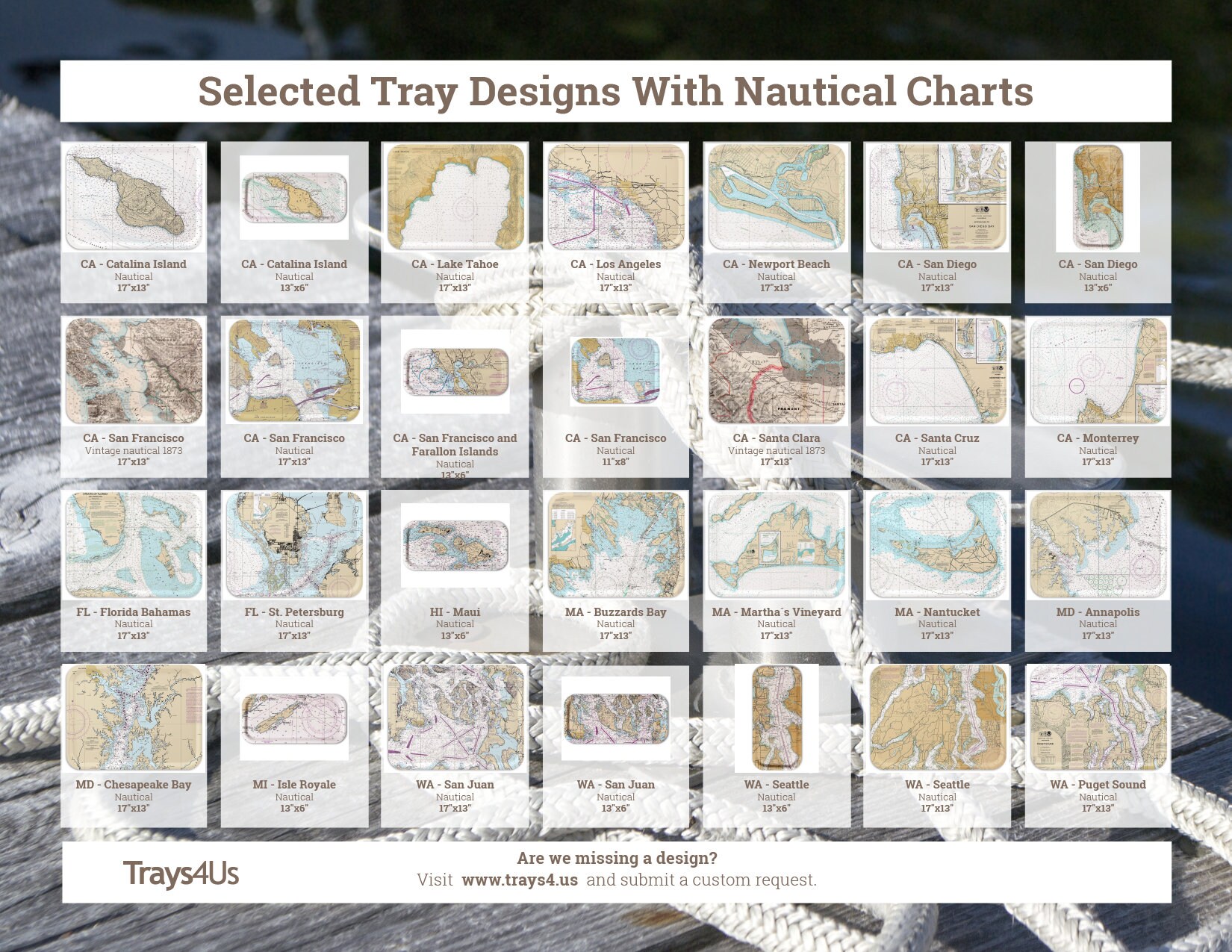 Monterey Bay Bathymetric Tray 17x13 | Etsy