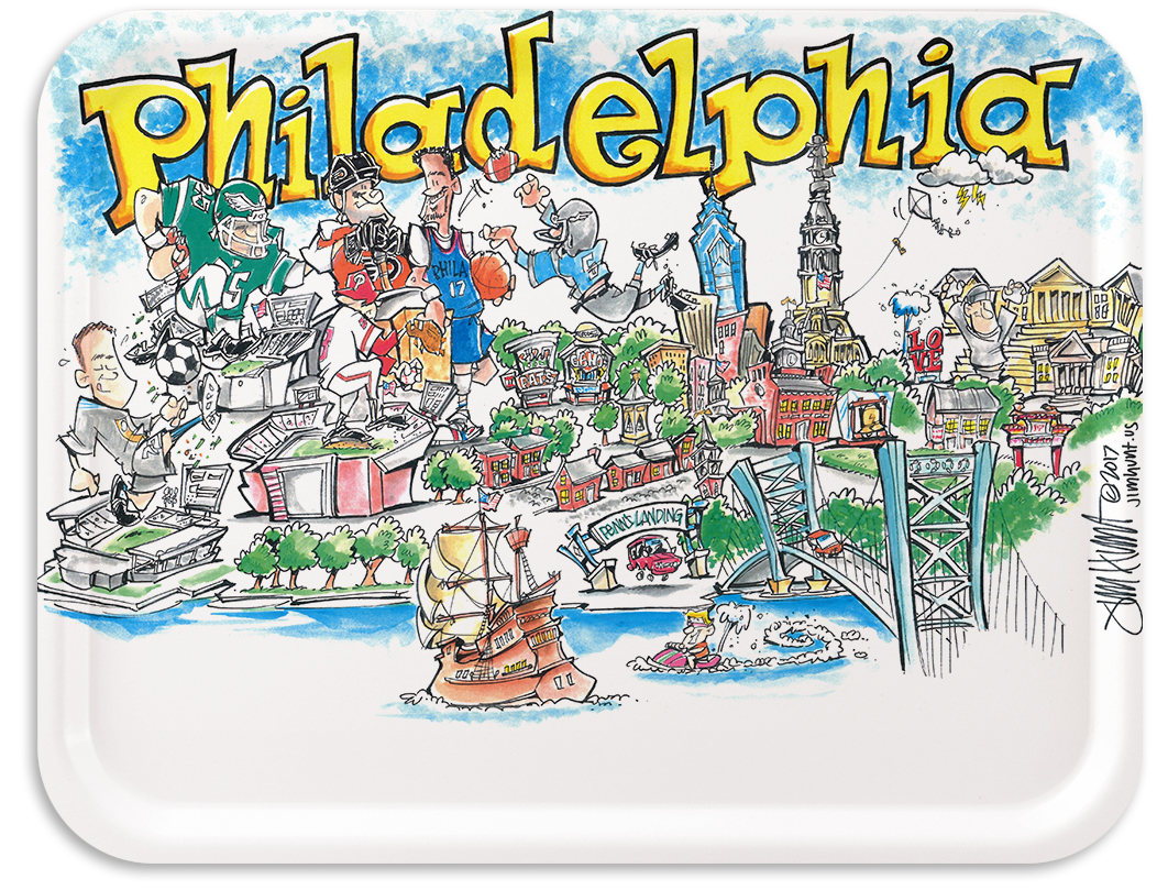 Philadelphia Cartoon Tray 17x13 | Etsy