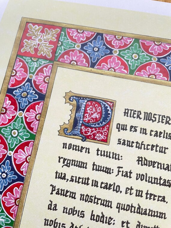 Pater Noster Print Latin Prayer Our Father Catholic - Etsy