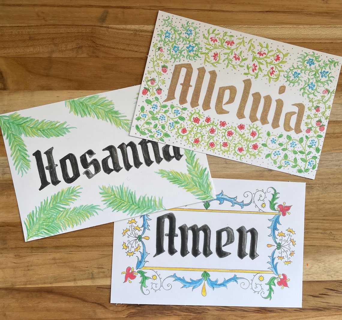Prayer Cards - Amen, Alleluia, Hosanna | Catholic, Catechesis of the ...