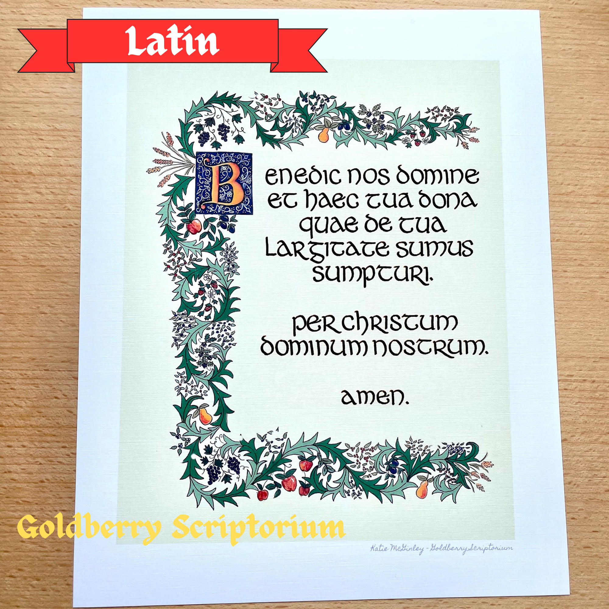Benedictio Mensae LATIN Print | Bless Us O Lord, Catholic, Traditional ...