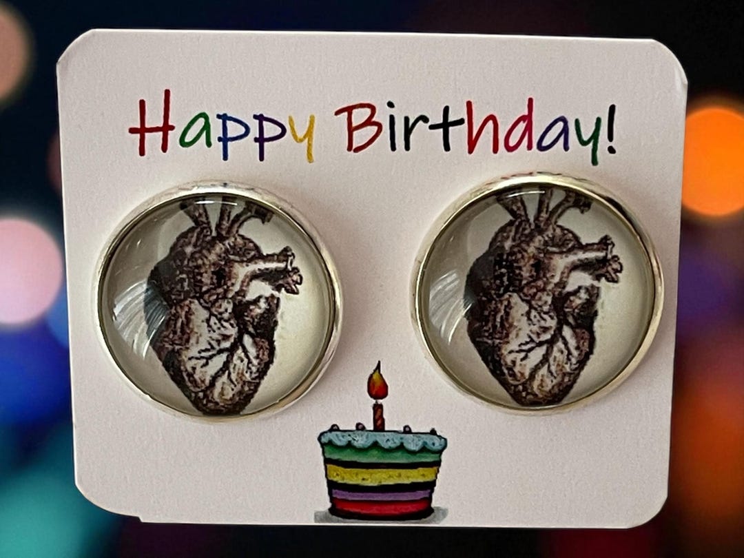 Human Brain Earrings Stud or Human Heart Studs Anatomical Studs ...