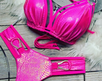 Micro Slingshot Bikini Pink Camo Neon Pink String Adjustable - Etsy