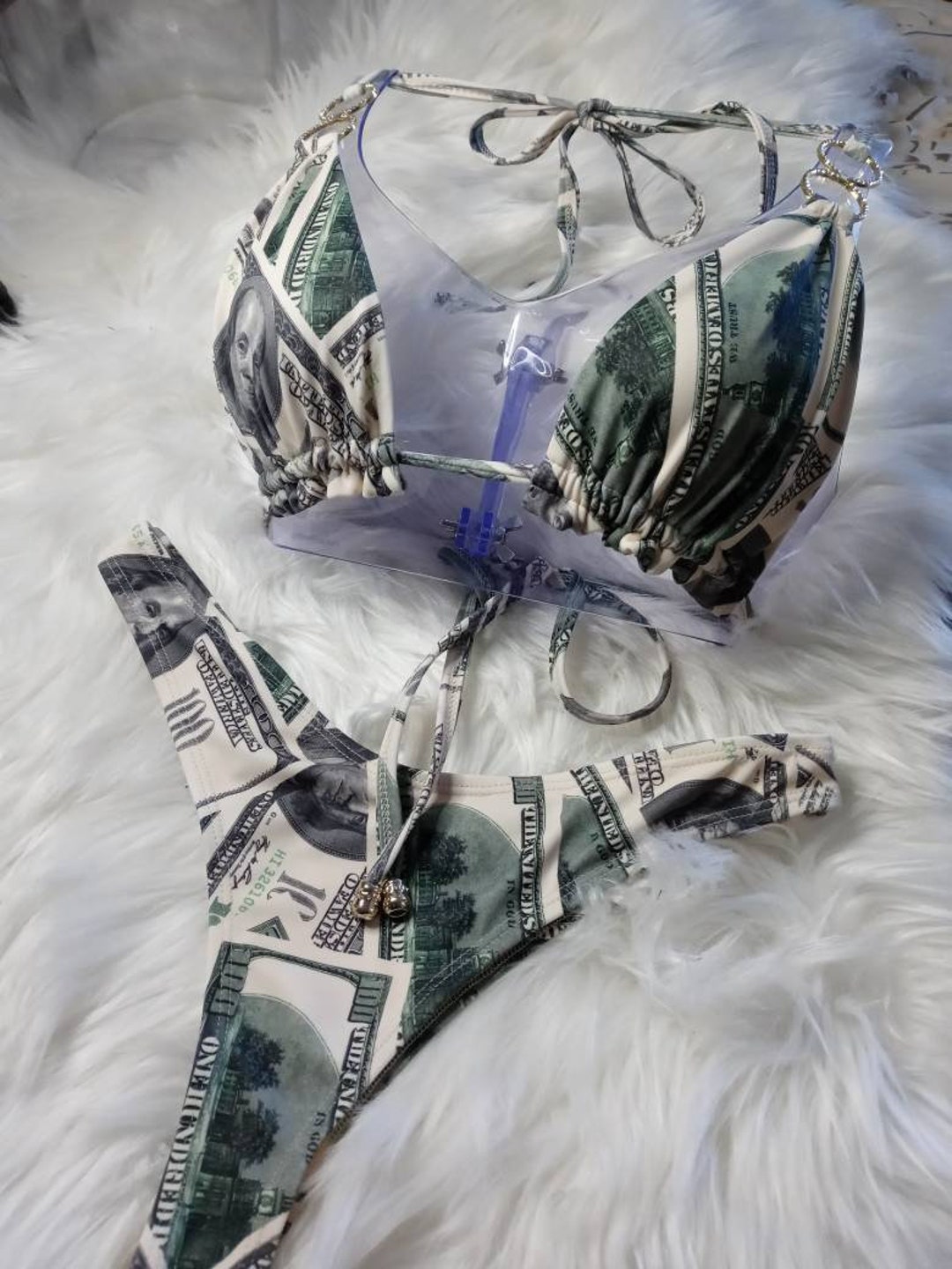 Money Print Bikini - Etsy