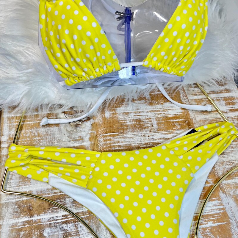 Womens Yellow Polka Dot Bikini - Etsy
