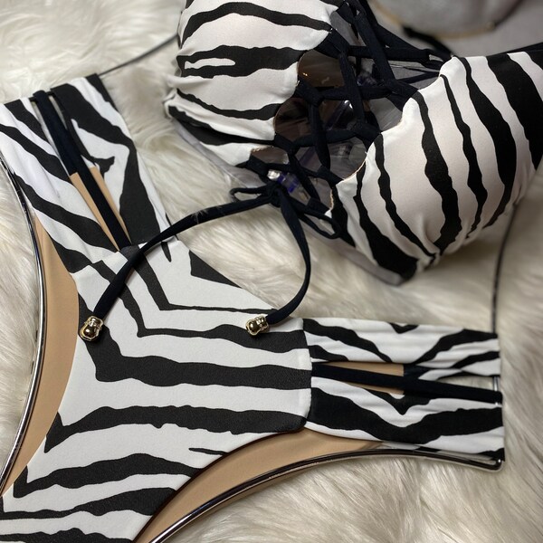 Zebra Print Bikini - Etsy