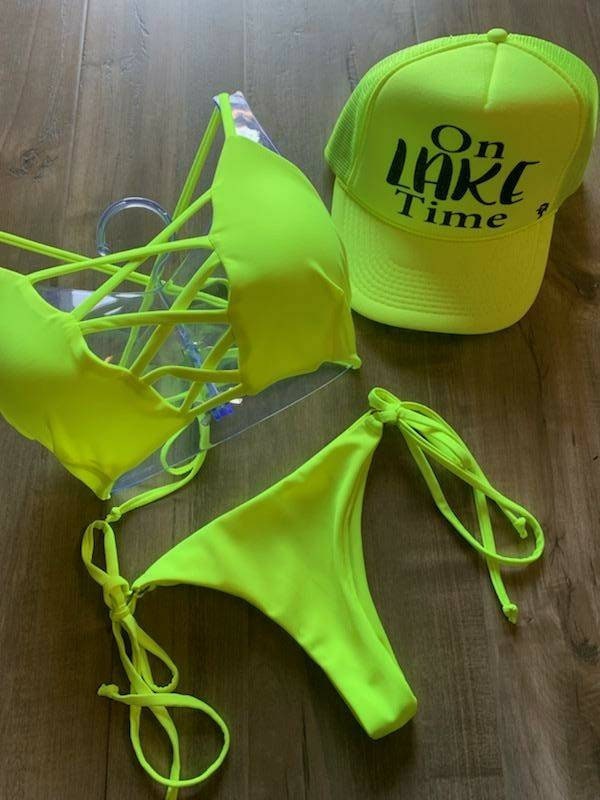 Neon yellow bikini | Etsy