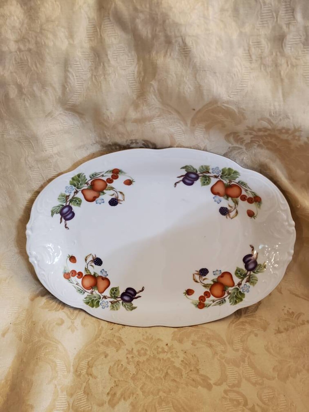 Rare Find, Made in Poland, Royal Kent, Fruit Garland, 13.25 Inch Oval ...