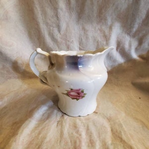 Made in Germany, Pink Rose Design, Ruffled and Ribbed Design, Ceramic ...