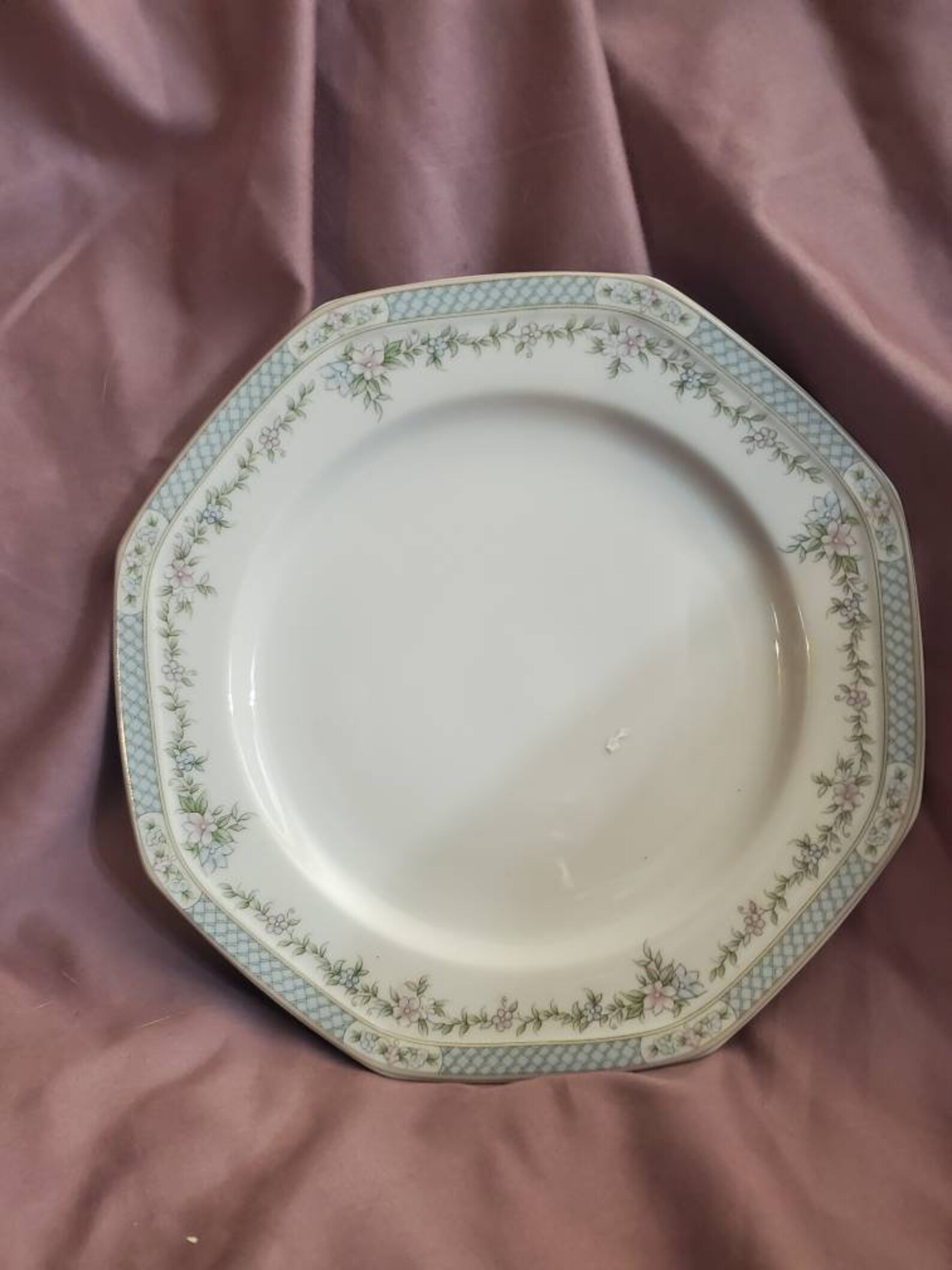 Christopher Stuart, Floral Revue, 8 Inch Salad or Dessert Plate, Blue ...