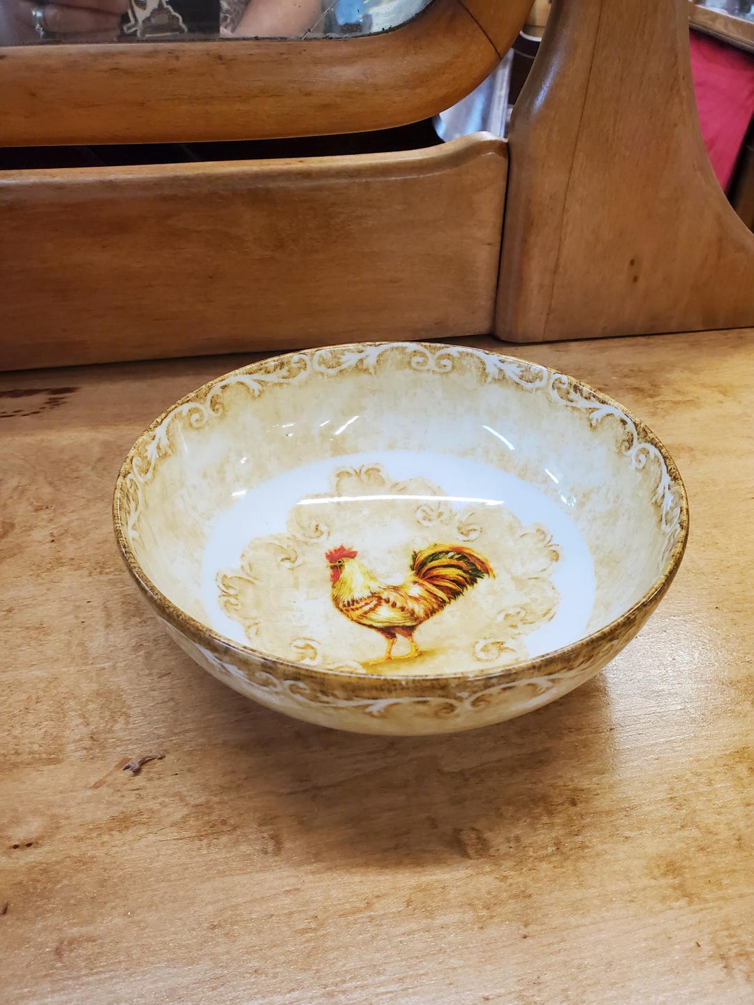 222 Fifth, PTS International, "regal Rooster" 6.50 Inch Serving Bowl ...