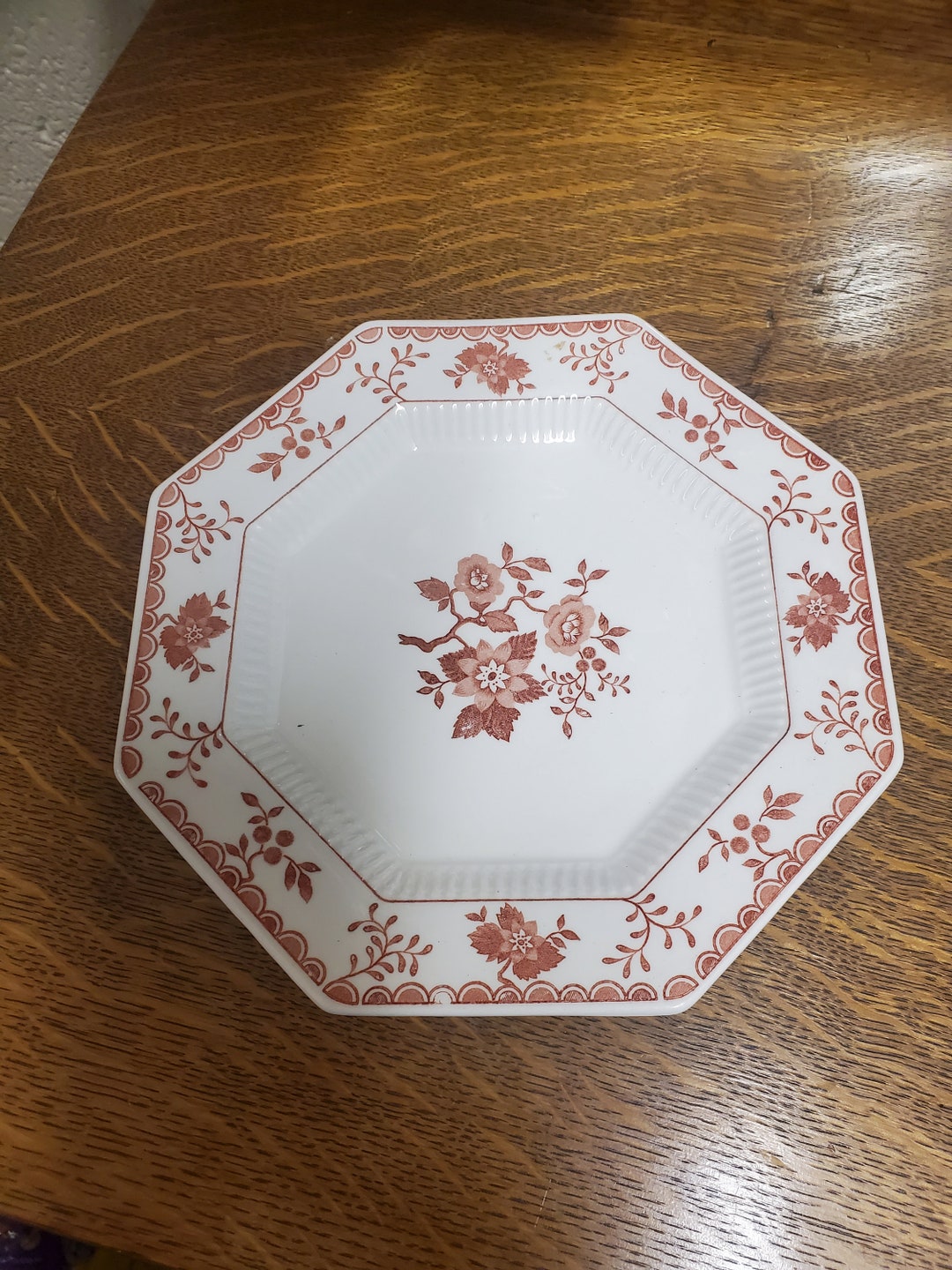 Nikko Bittersweet Pattern 8.50 Inch Salad Plate Classic Collection, Red Floral, White Body, Made ...