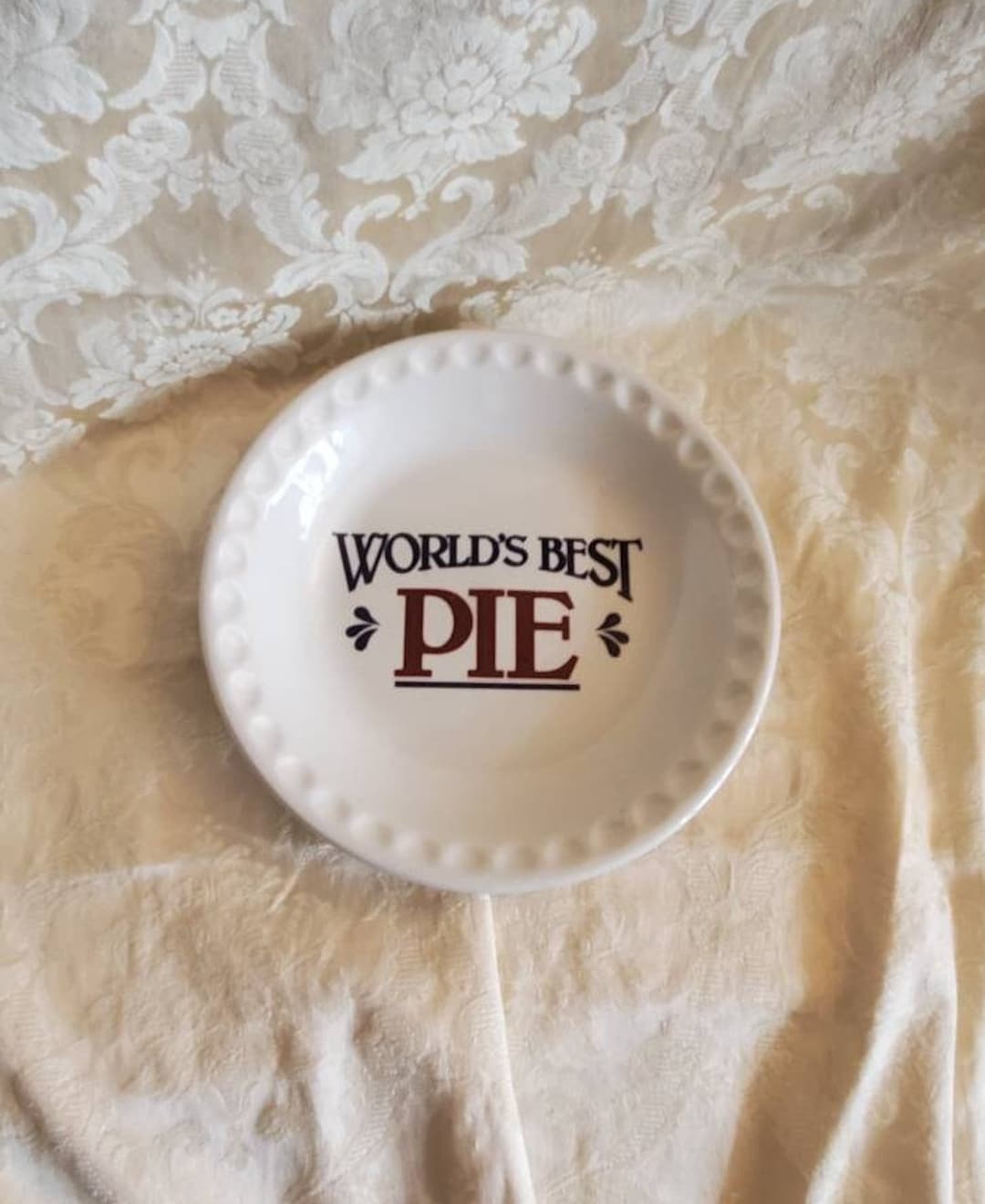 Mount Clemens Pottery 10 Inch Pie Plate "worlds Best Pie" Retro Kitchen ...