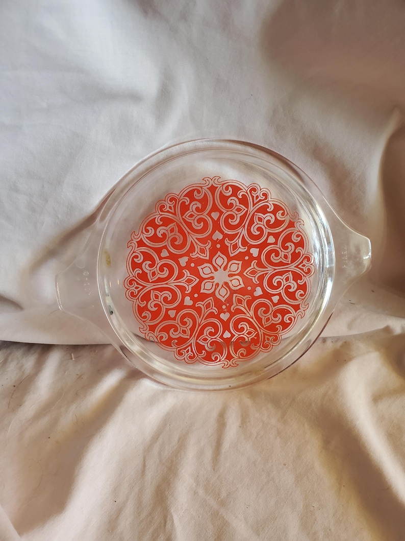 Rare Pyrex Celtic Floral/hearts Scroll Promo Flat Pyrex Glass Lid 470 C ...