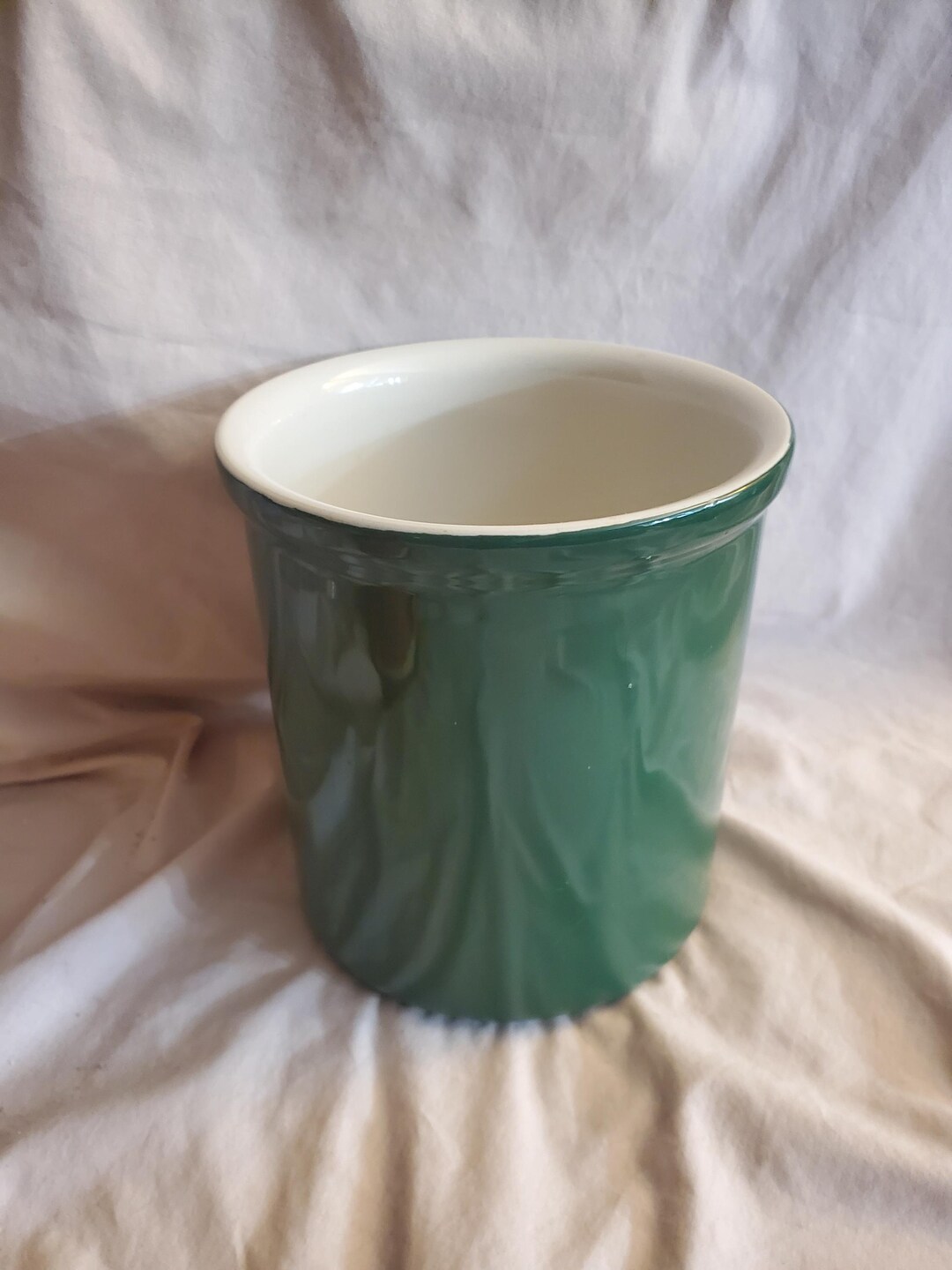 Restaurant Ware Hall China Dark Green Utensil Crock, Storage Jar, Heavy ...