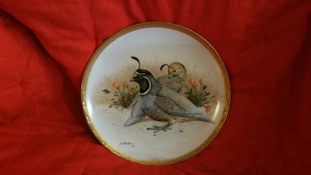 Rare Find, Jon Robertson, "california Quail" Signed 9.25 Inch Plate ...