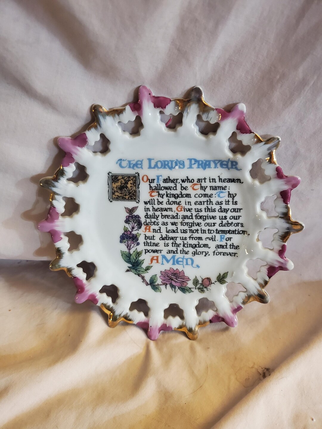 IAAC Ceramics Religious Decor "the Lord's Prayer" 7 Inch Decorative ...