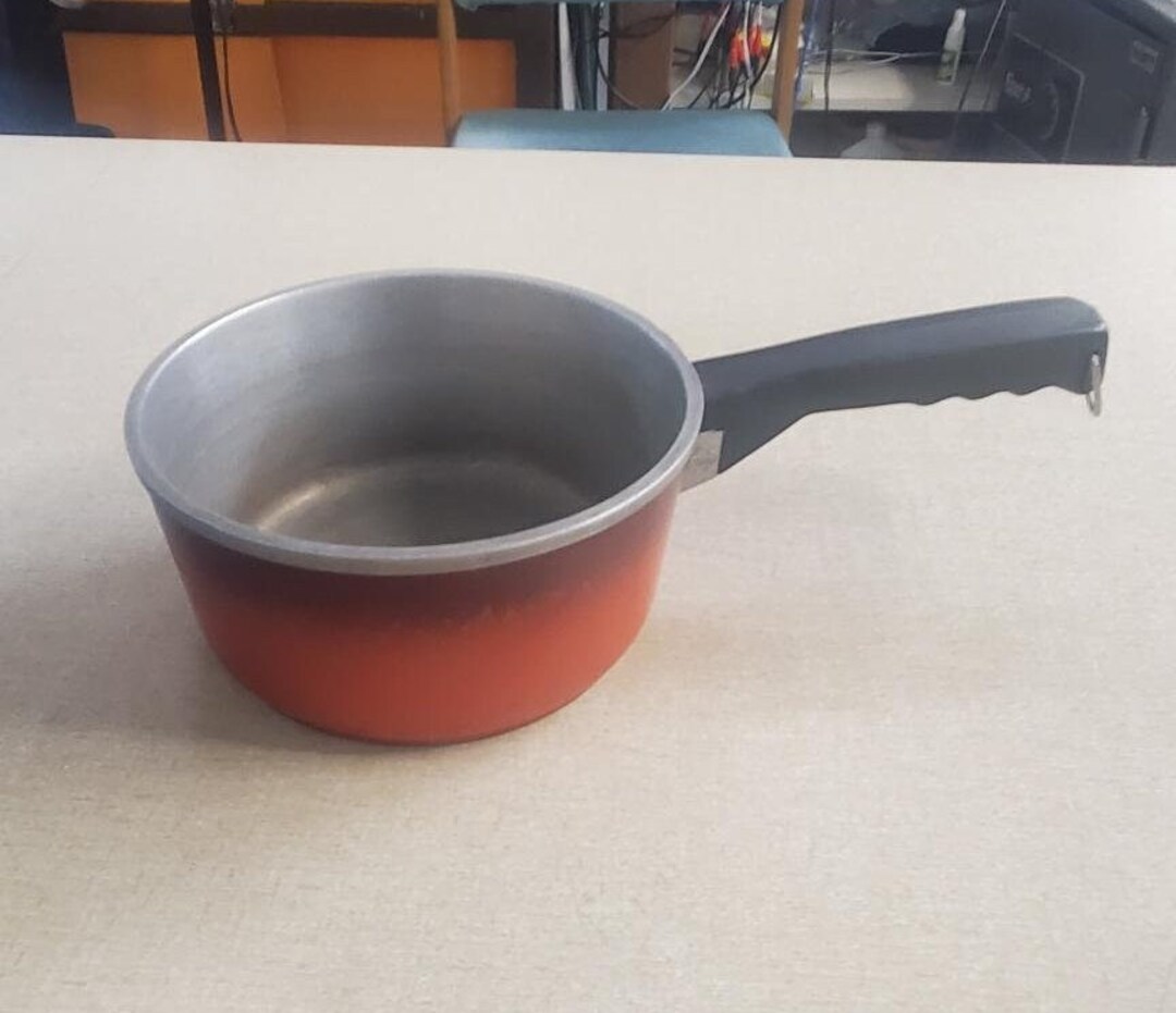 Bright Red Club Cooking Pot, Cast Iron Sauce Pan With Black Handle ...