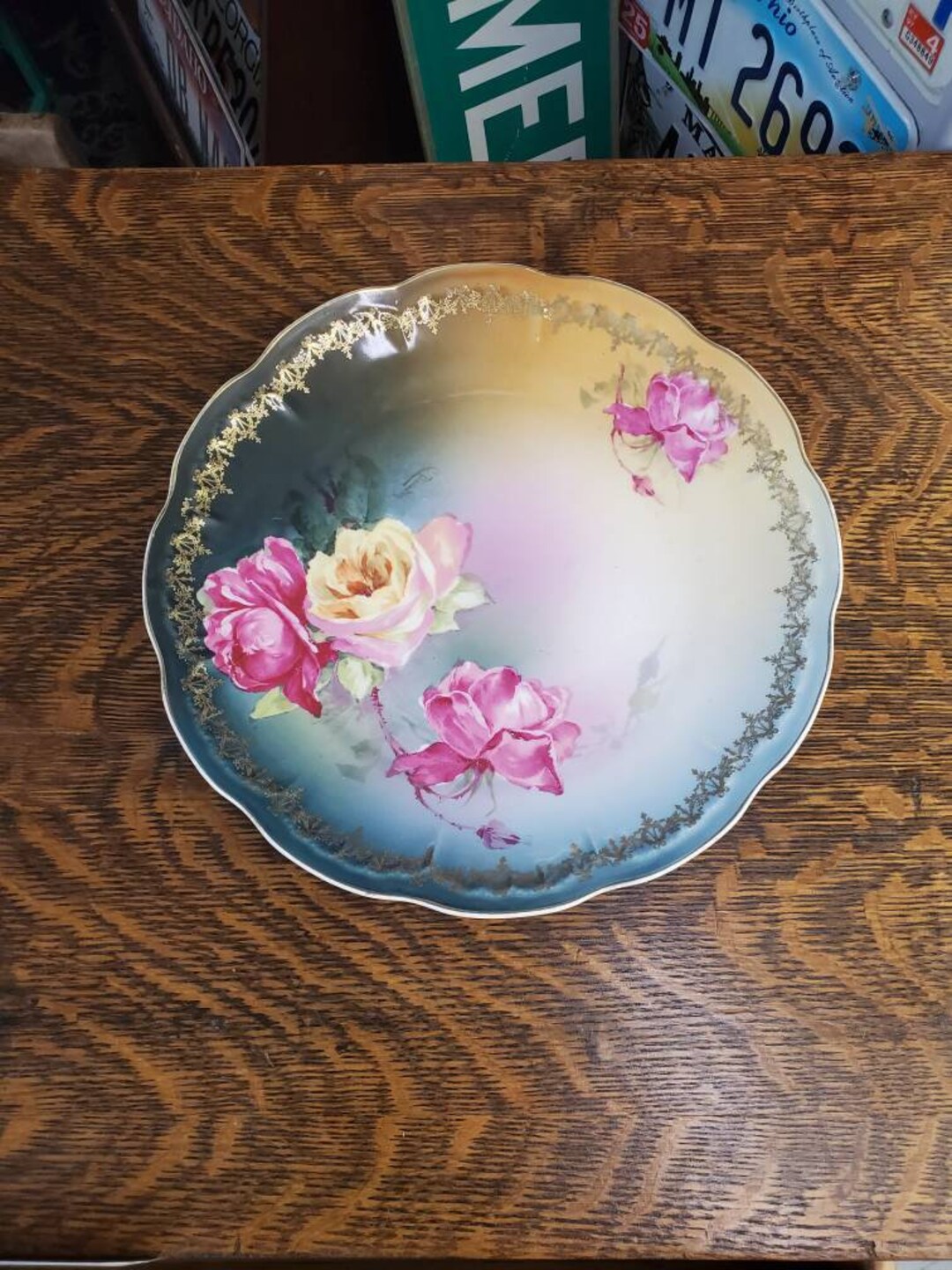 J and C Senta, 12.25 Inch Hand Painted, Collector Plate With Gold ...