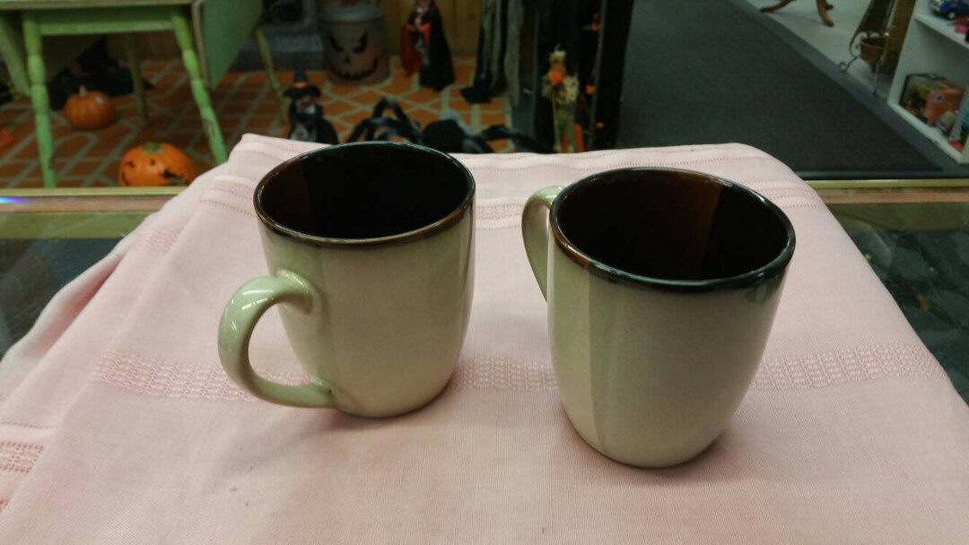 Set of 2 Pfaltzgraff Java Design Coffee Mugs or Hot Beverage Cups ...