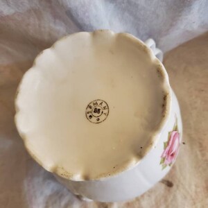 Made in Germany, Pink Rose Design, Ruffled and Ribbed Design, Ceramic ...