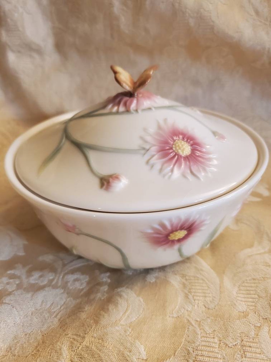 3D Butterfly, Ceramic Covered 6 Inch Bowl, Microwave and Dishwasher ...