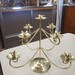 9 Spot Brass Small Candle Holder With Floral Design, Vintage Candelabra ...