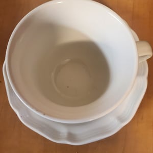 Mikasa French Countryside White Flat Cup and Saucer With Ruffled Edge ...