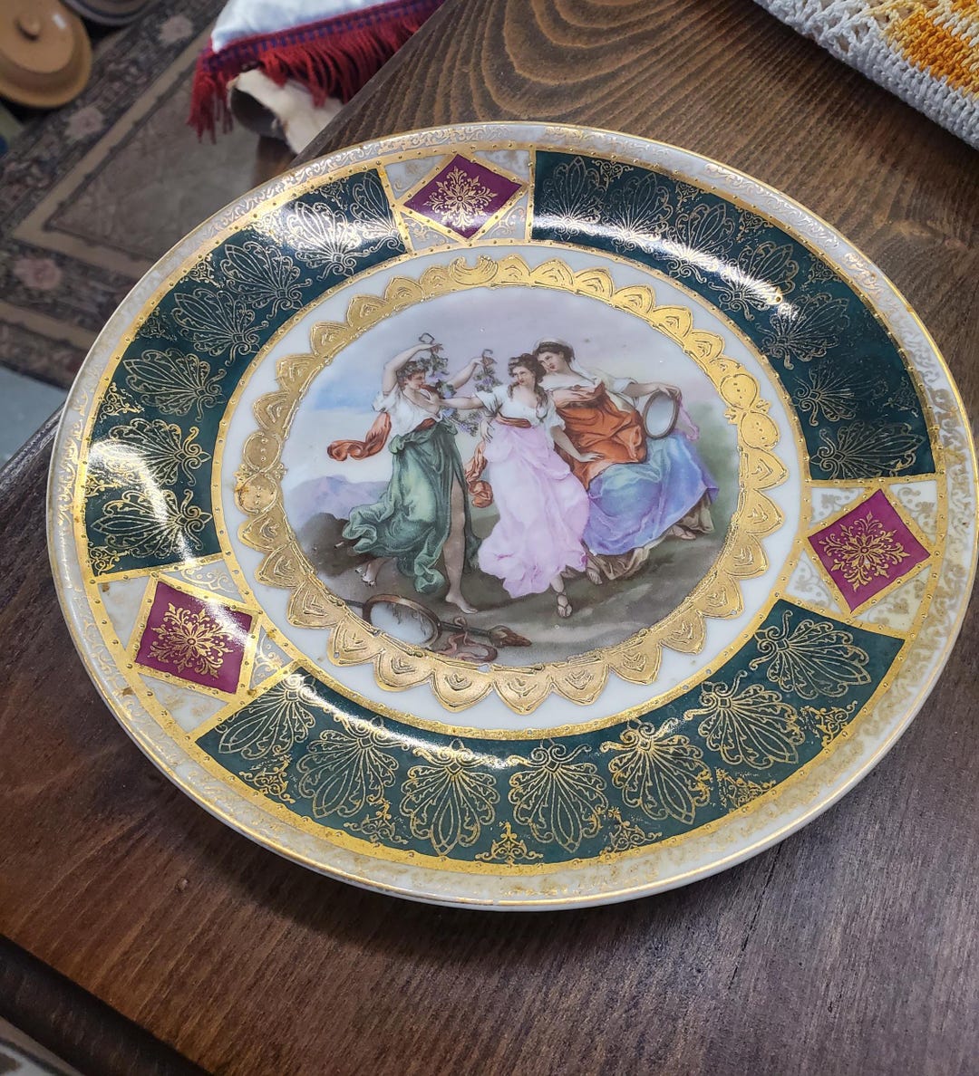 19th Century, Royal Vienna Style, 8.5 Inch Porcelain Collector Plate ...