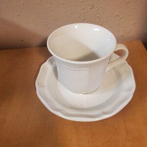 Mikasa French Countryside White Flat Cup and Saucer With Ruffled Edge ...