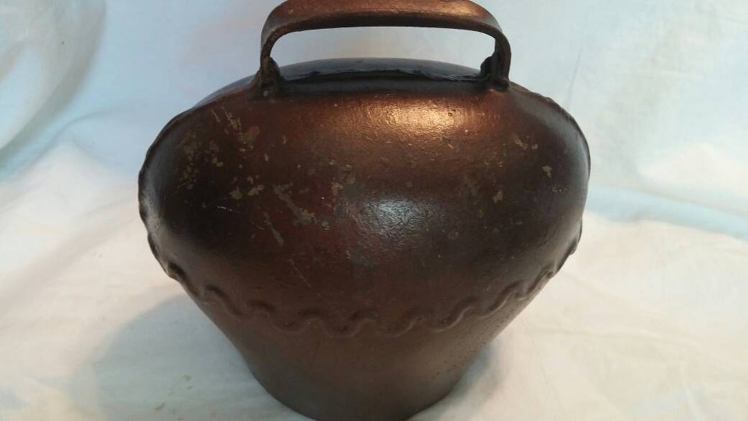 Hand Forged Ceremonial Swiss Cow Bell Hammered Large Metal From ...