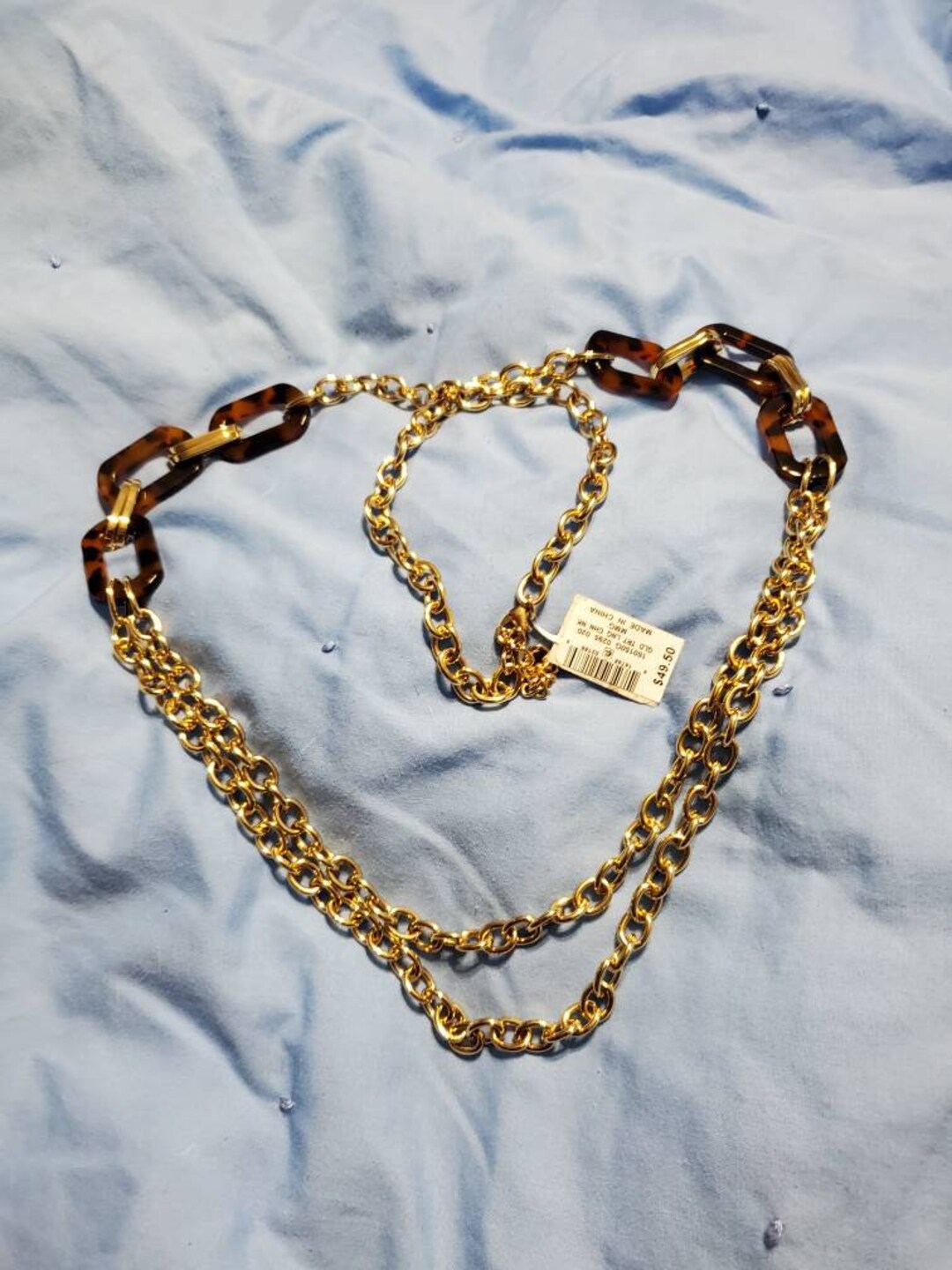 Never Worn, Charter Club, Gold Toned Chain, Tortoise Shell Oval Bead ...
