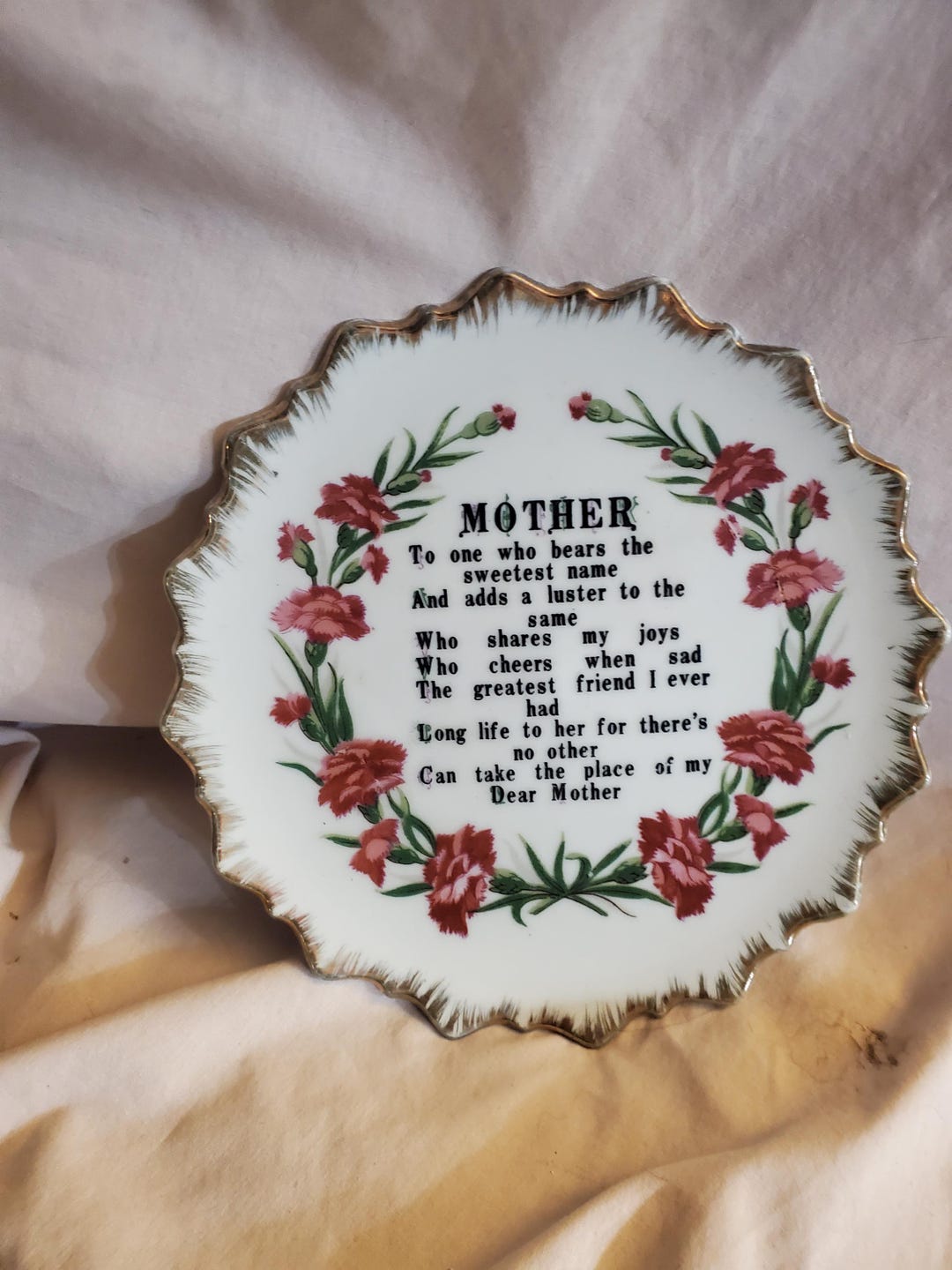 Mother Wording 7.25 Inch Ceramic Decorative Plate or Wall Hanging ...
