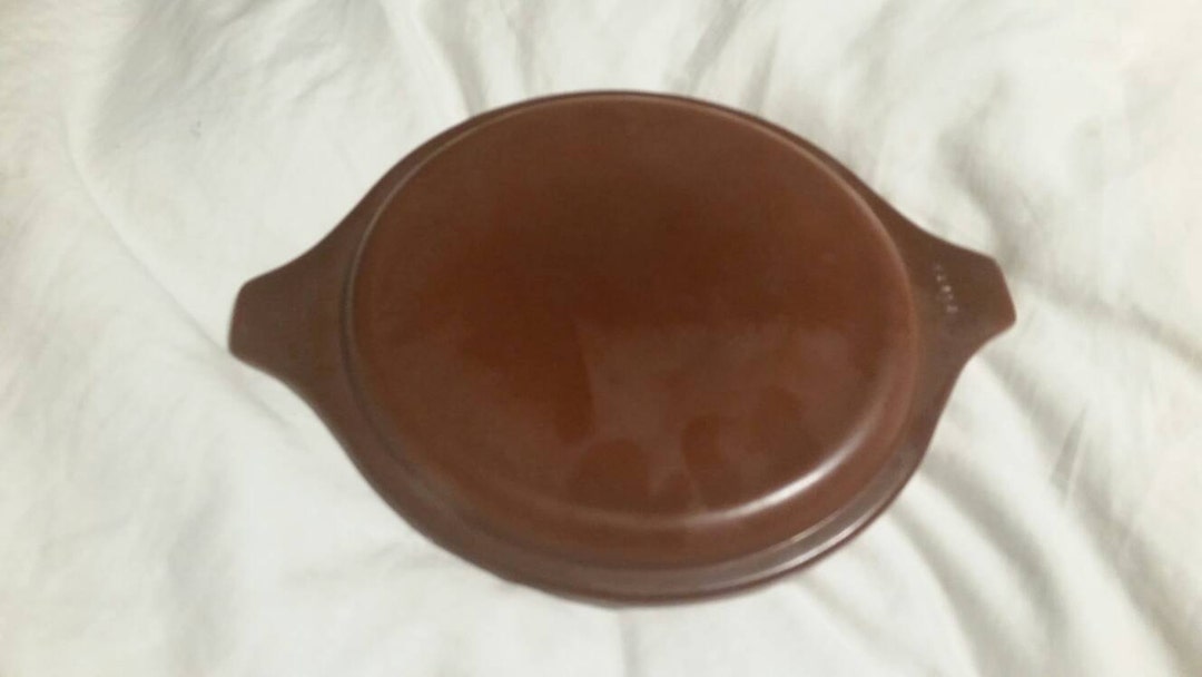 Pyrex Flat Replacement Brown and White Glass Lid 470 Clear Glass ...